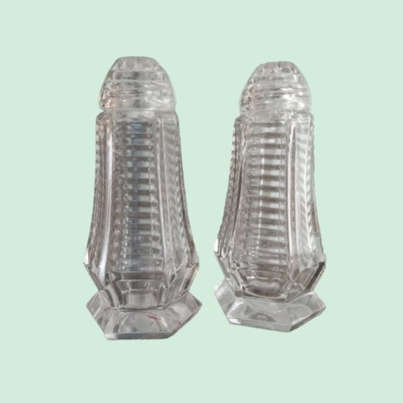 Vintage | Accents | Bohemia Crystal Hexagon Salt Pepper Shakers ...